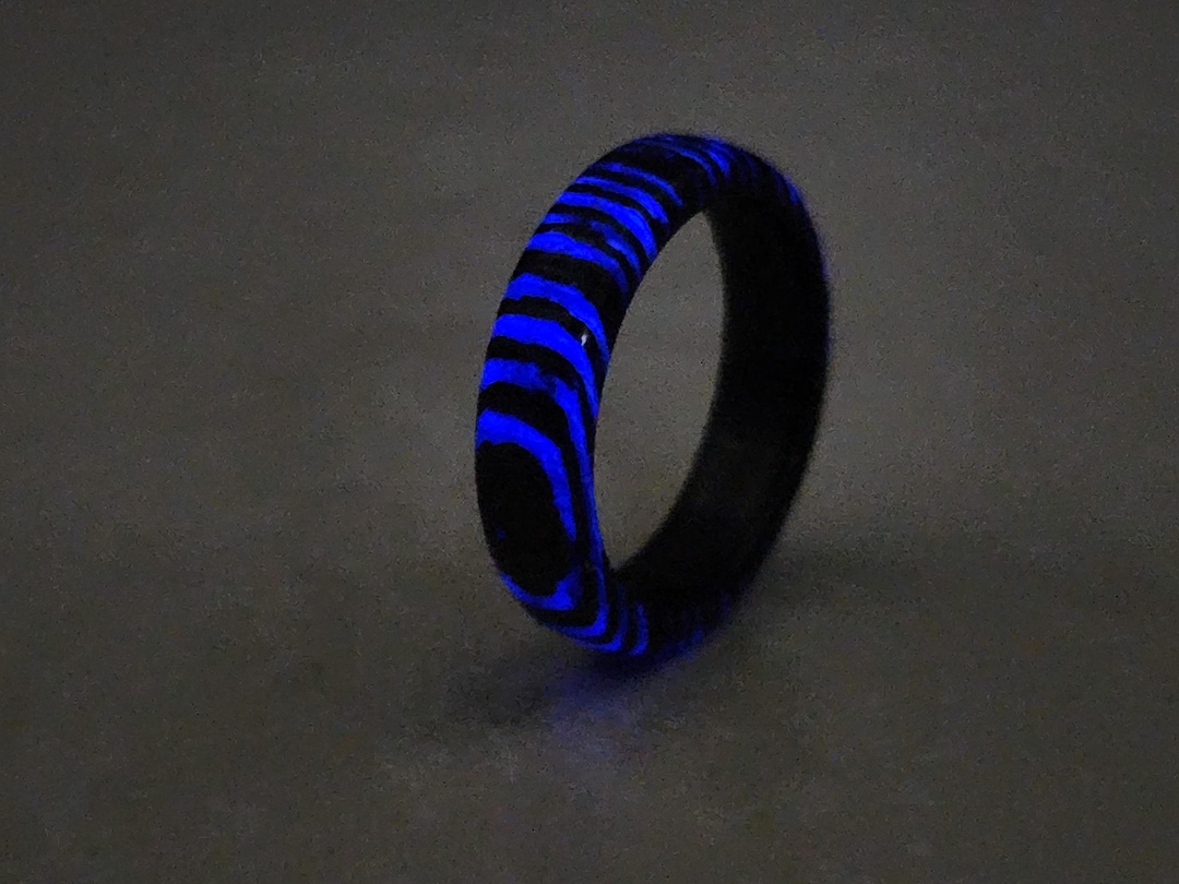 Carbon Fiber Purple Glow in the Dark, Men's Wedding Ring, Purple Glow ...