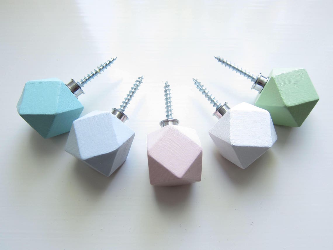 Large Geometric Knobs Choose Colors Hexagon Knobs Colorful - Etsy