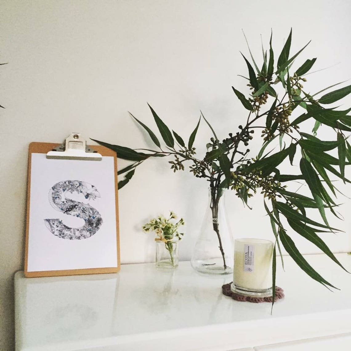 Illustrated Letter 'aussie Bush' Unique Illustration - Etsy