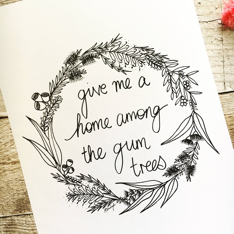 Home Among the Gumtrees A3 print of original artwork unique | Etsy