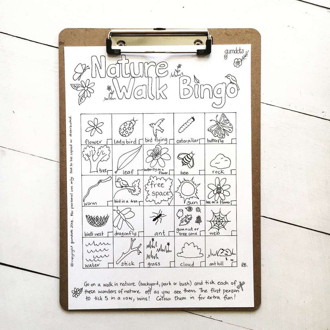 Australian Nature Bingo - Colour in Nature Craft, Digital File, Nature ...