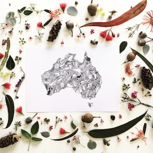 Great Southern Land Illustrated Map Australia A4 / A5 Unique Map ...