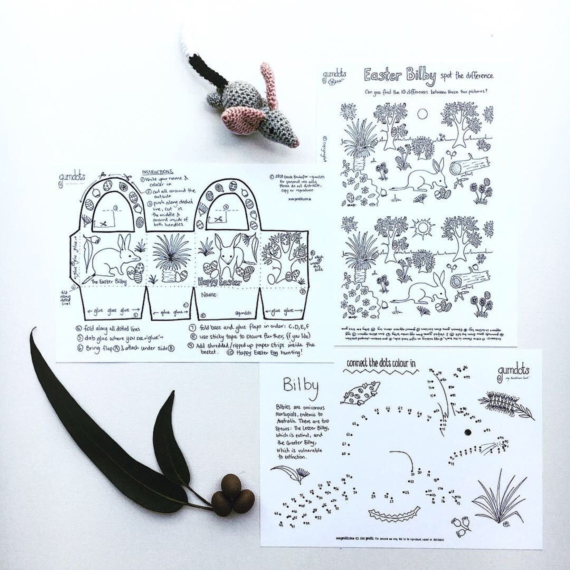 Easter Bilby Kids Activity Printable Bundle Colour in Nature - Etsy ...