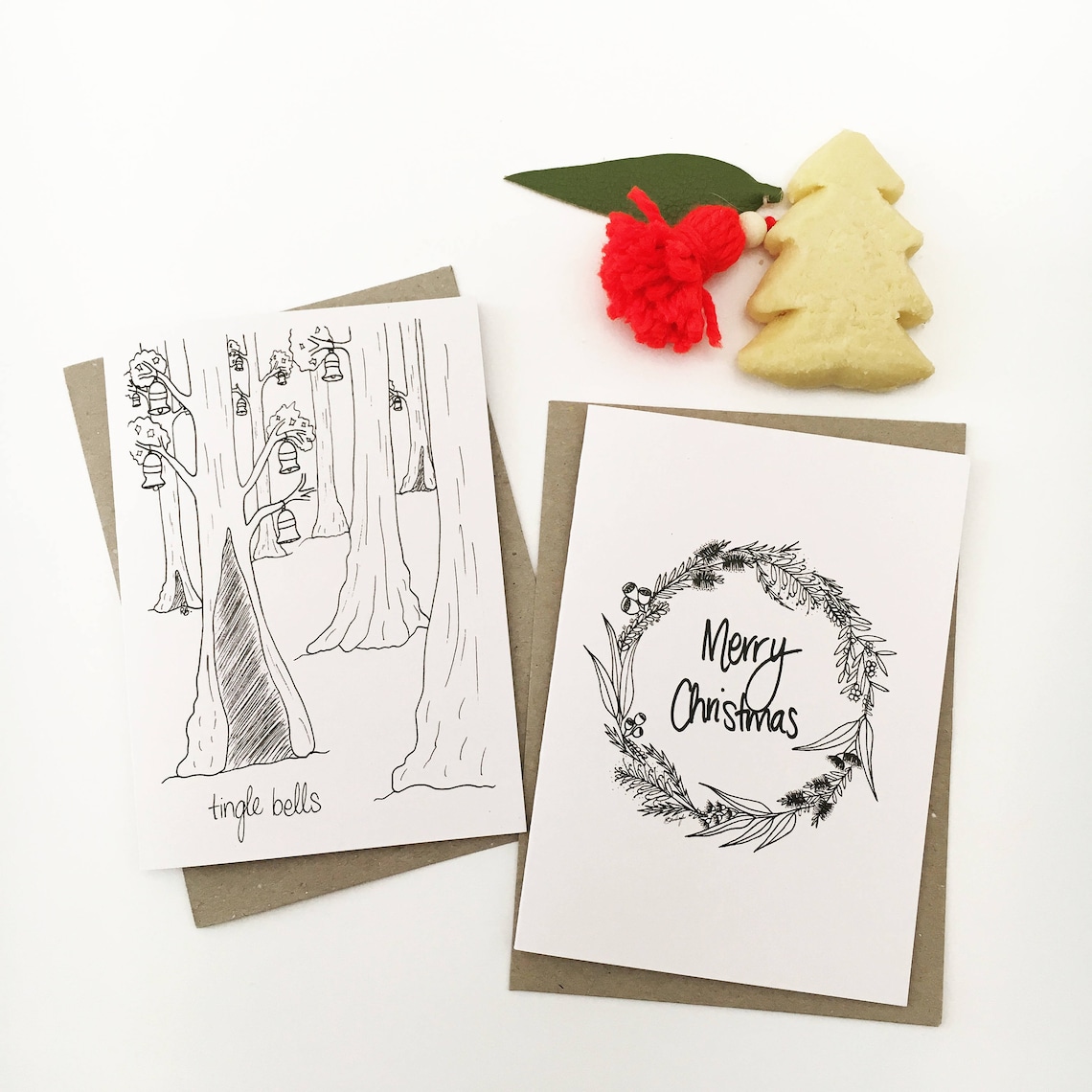 Choose 4 Unique Illustration Cards Australian Christmas Pun - Etsy