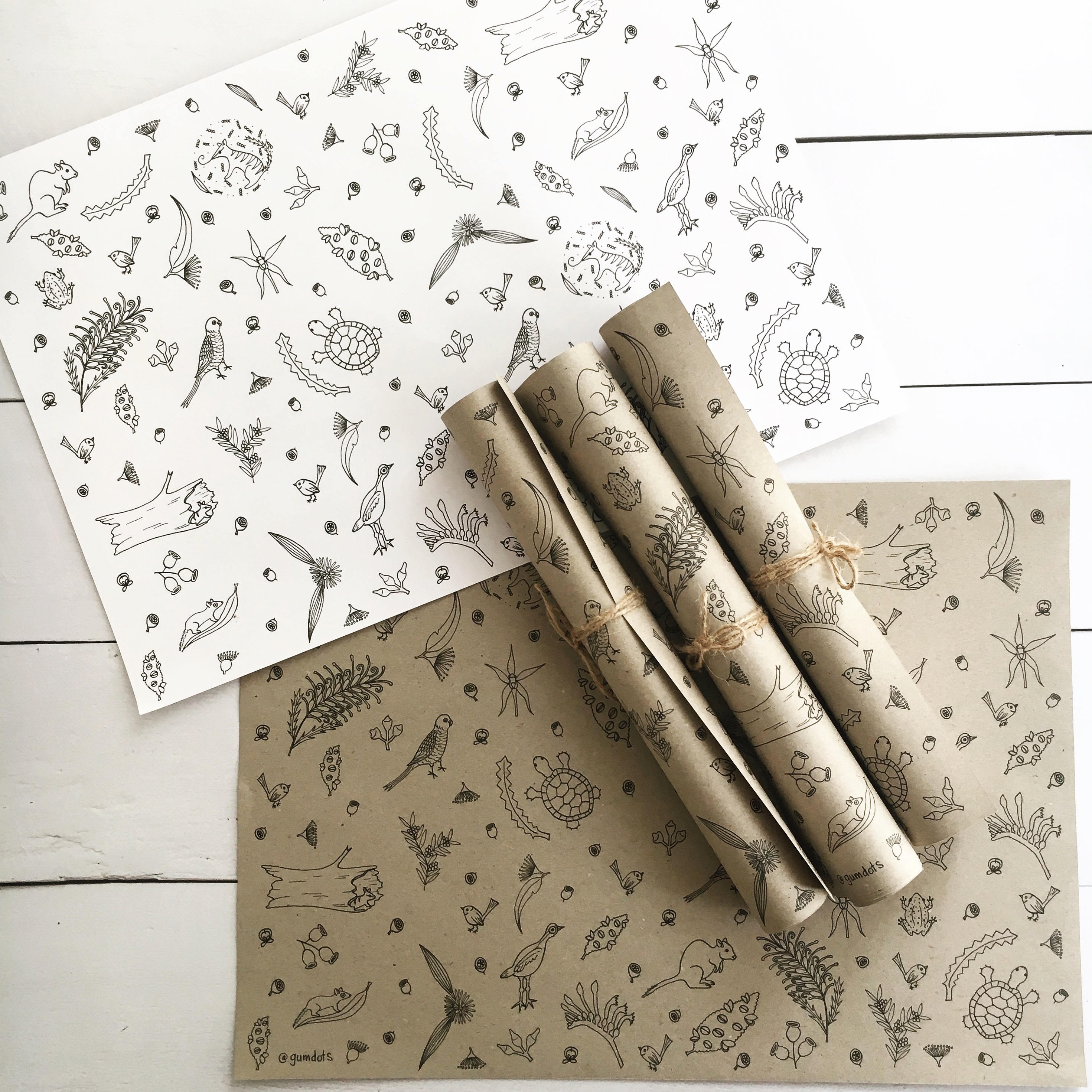 Australian Bush Wrapping Paper Unique Illustration Gift - Etsy