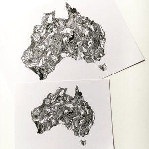 Great Southern Land Illustrated Map Australia A4 / A5 Unique Map ...