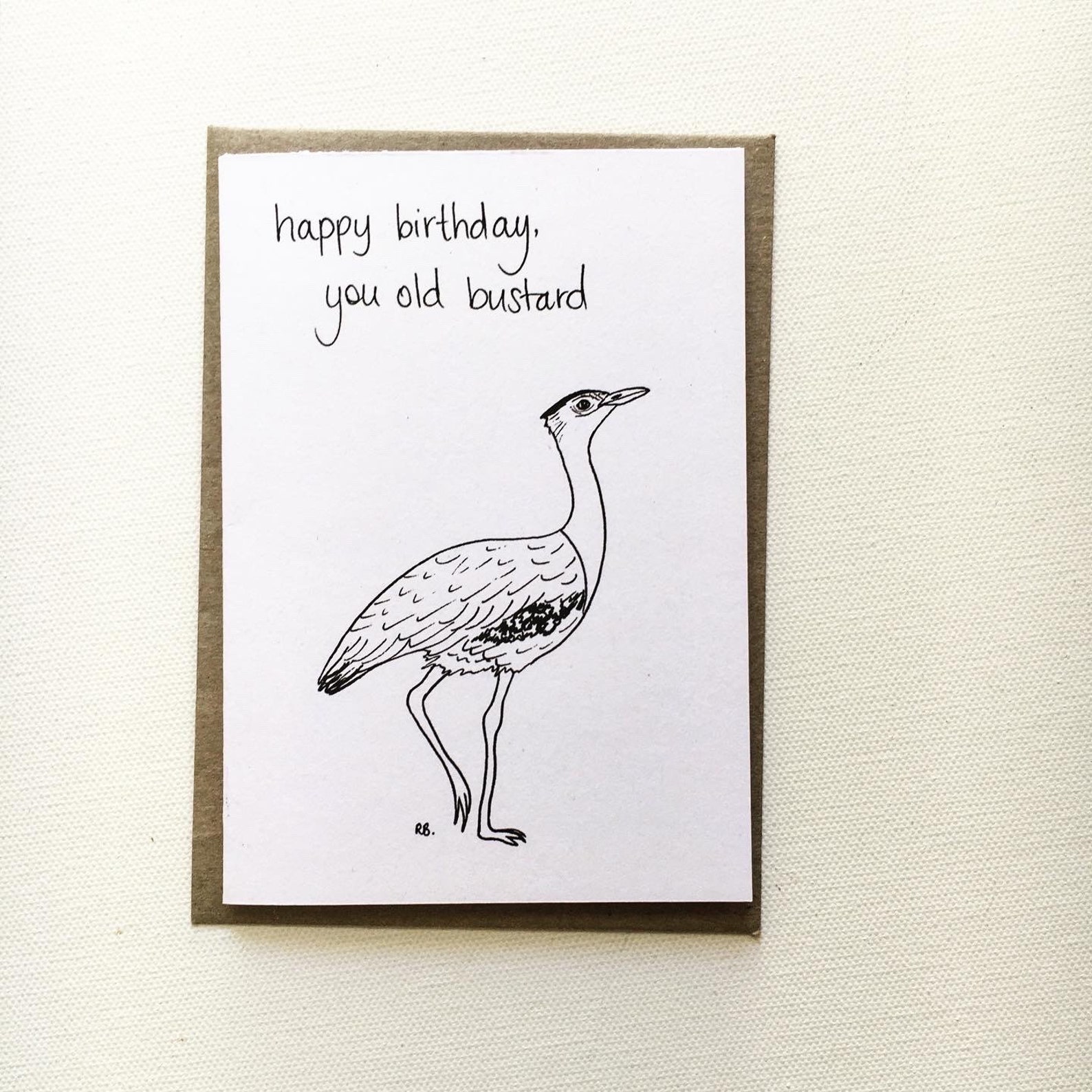 Happy Birthday You Old Bustard- Australian Bustard Pun Greeting Card ...