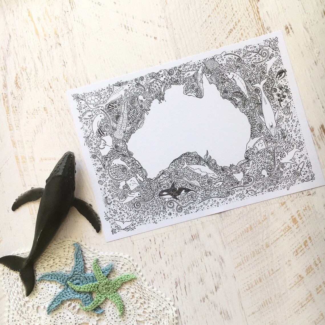 My Island Home Illustrated Ocean Australia map unique | Etsy