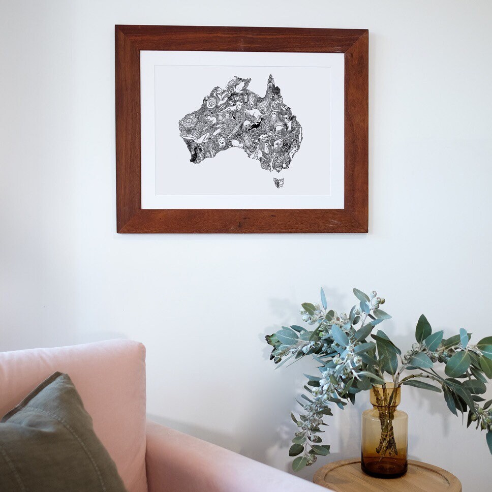 Great Southern Land Illustrated Map Australia A3 Unique Map | Etsy