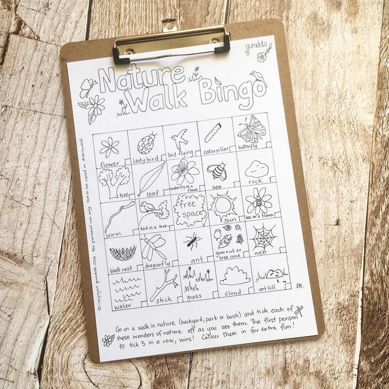 Australian Nature Bingo - Colour in Nature Craft, Digital File, Nature ...