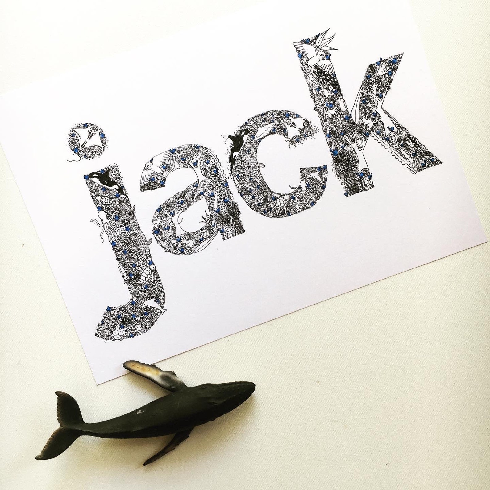 Jack Illustrated Name- Personalised Unique Wall Art; Australian Kids ...