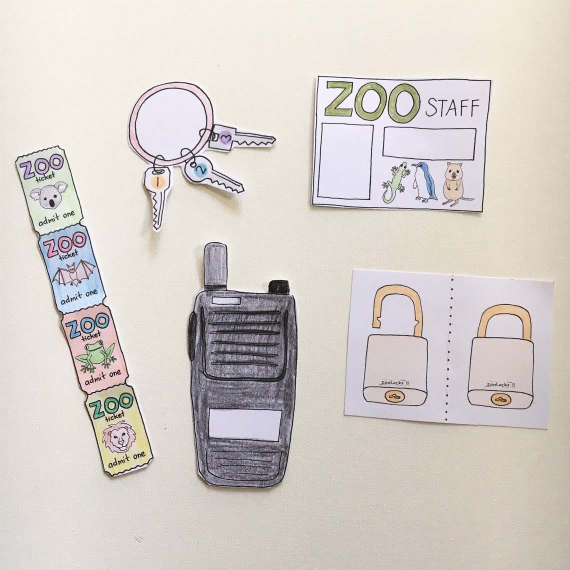 Zoo Keeper Dramatic Play Kids Activity Printable Bundle Diy - Etsy