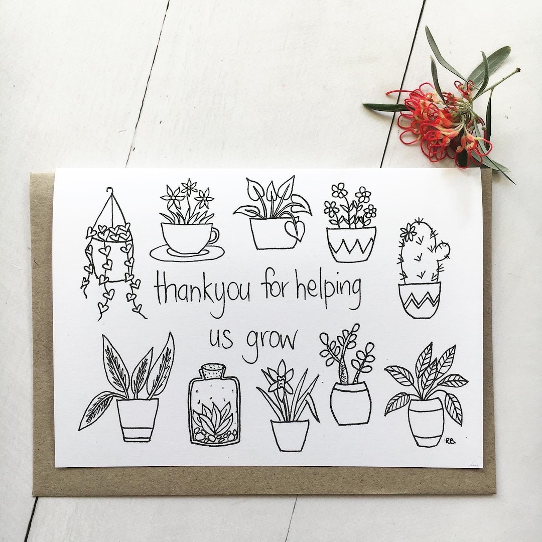 Thank You for Helping Us Grow Group Teacher Thank You Card A5 - Etsy