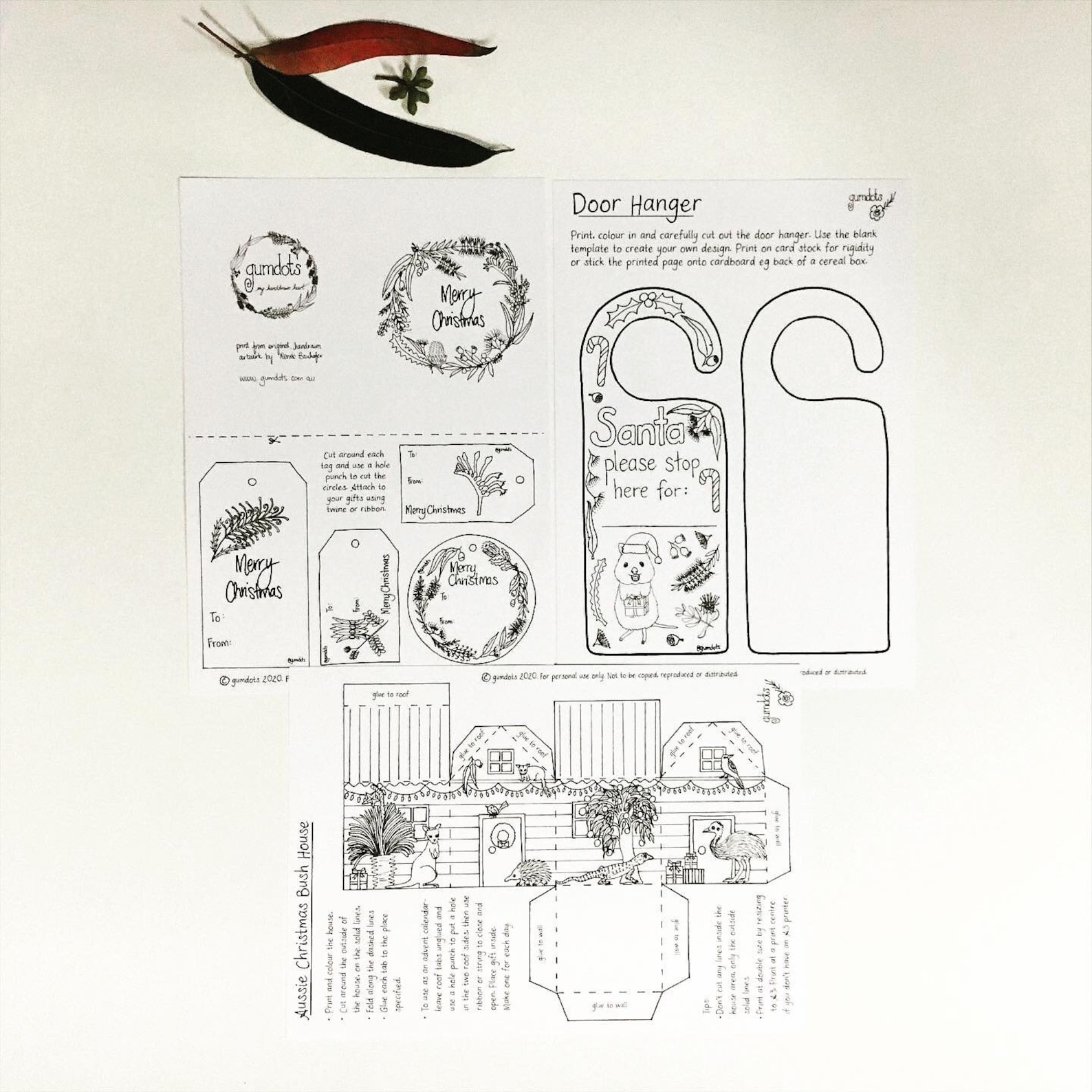 Australian Christmas Kids Activity Printable Bundle Colour in | Etsy