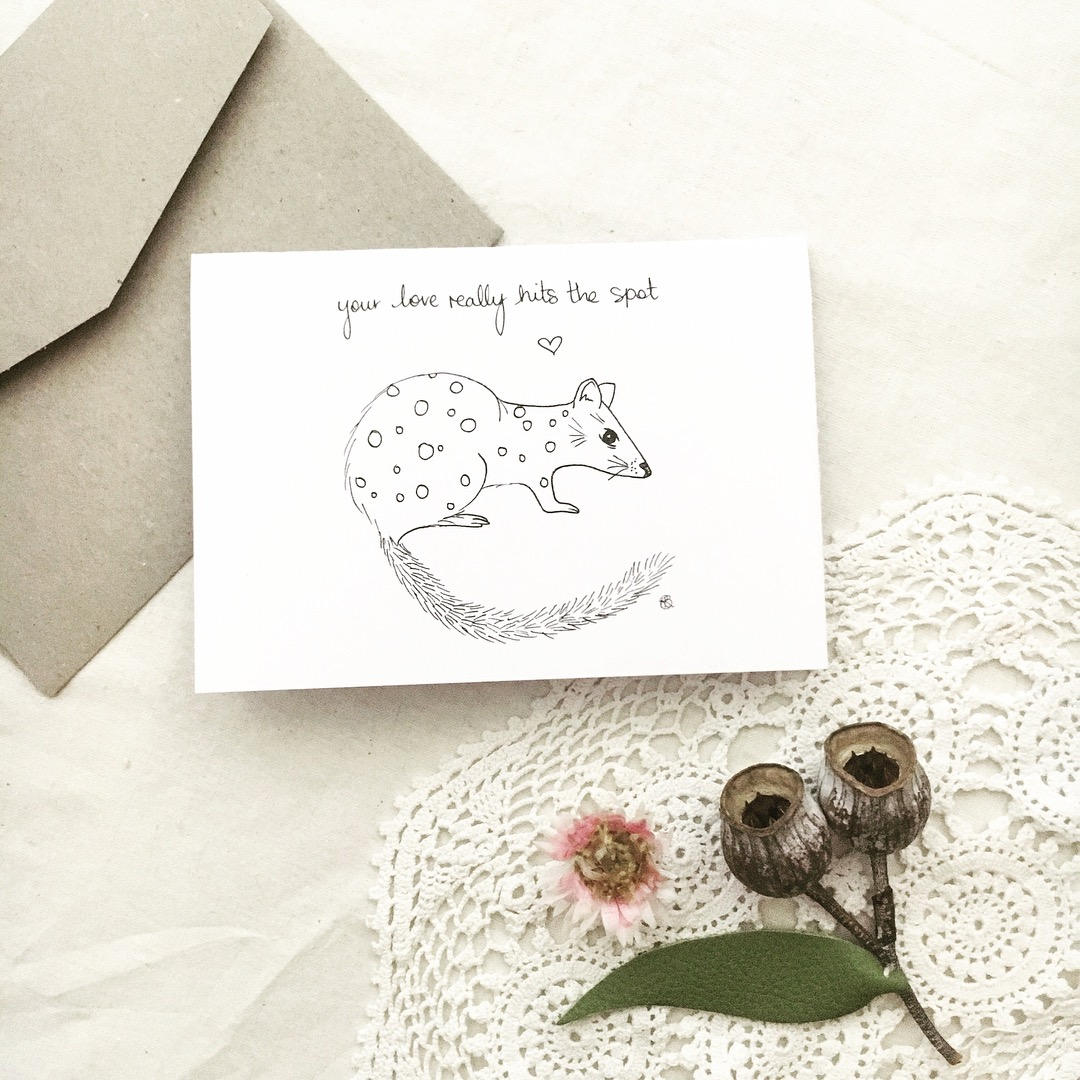 Your love really hits the spot chuditch quoll greeting card | Etsy