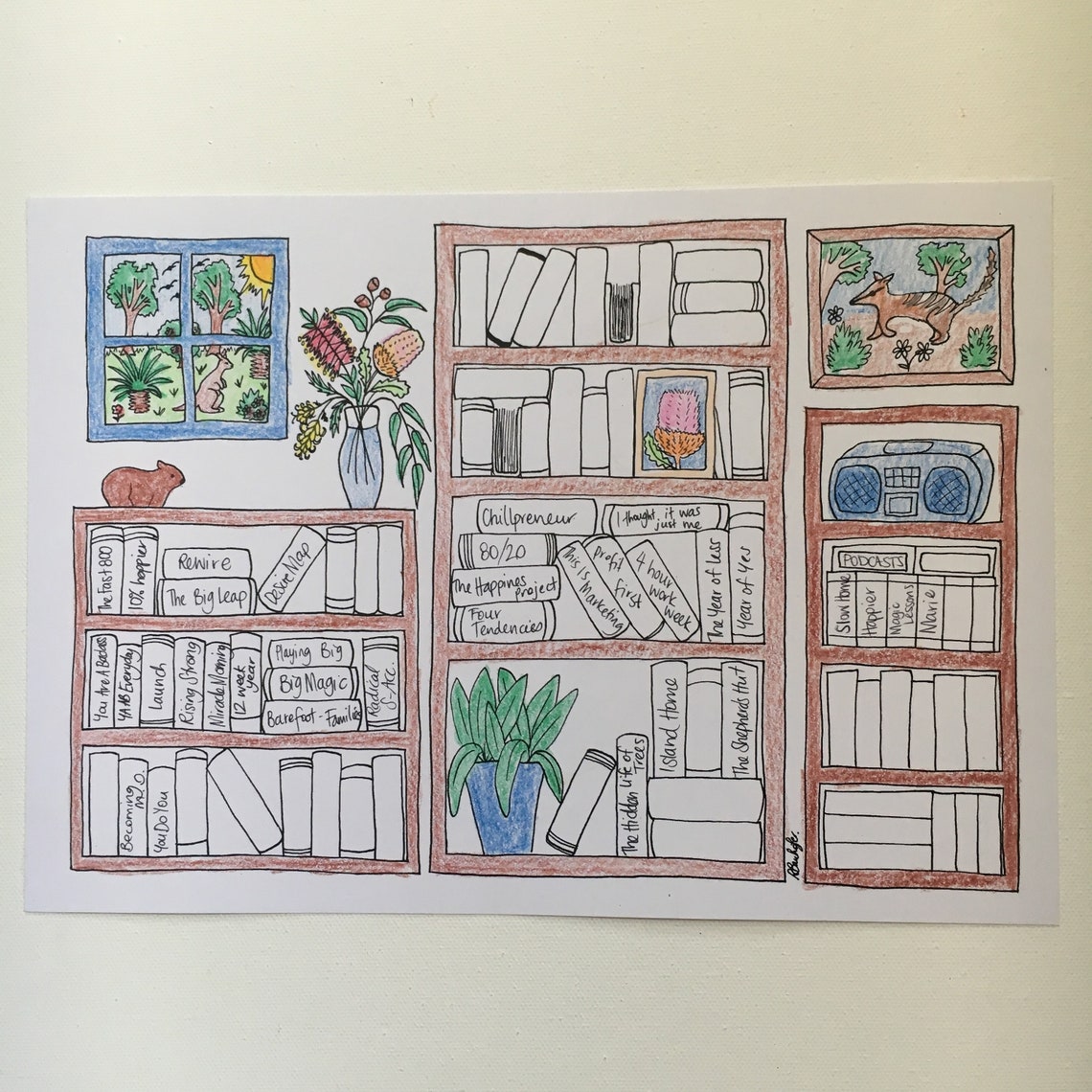 Australian Bookshelf Book Tracker Printable Digital File - Etsy