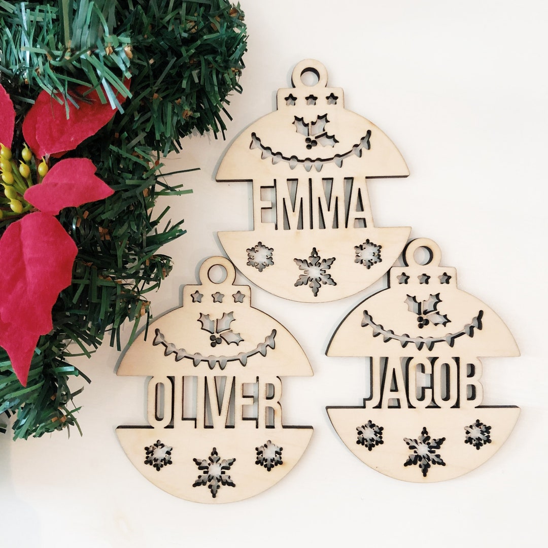 Bulb Set Personalized Christmas Ornament Set Xmas Bauble Christmas Tree ...