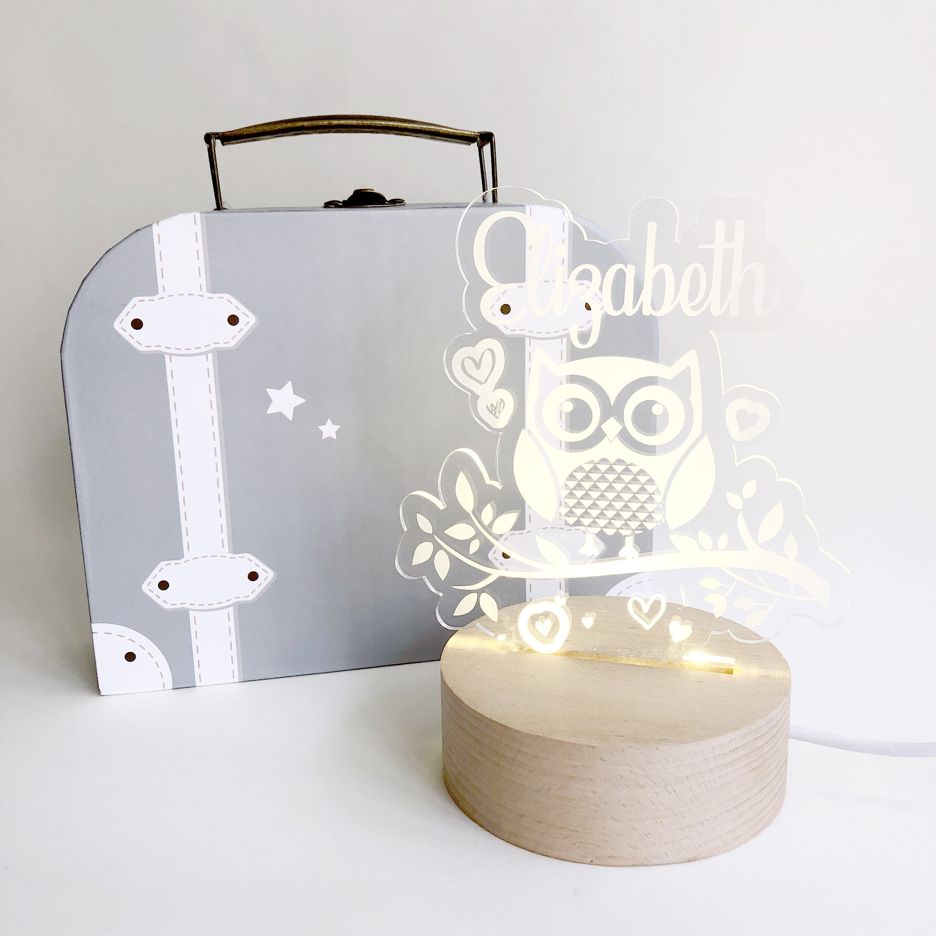 Personalized Little Owl LED Nightlight for Kids | Custom Laser Cut LED ...