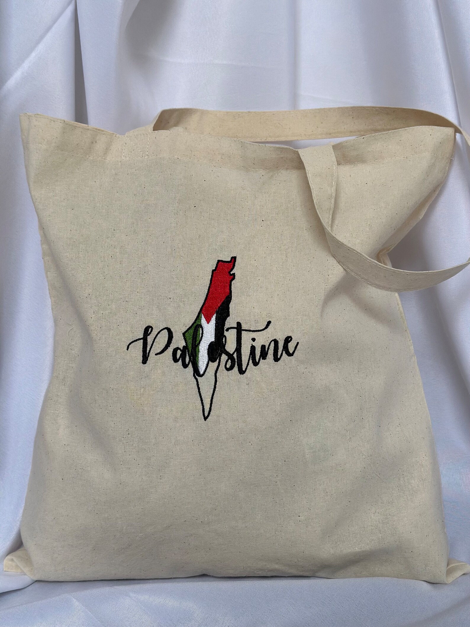 Embroidered Palestine Map Tote Bag - Etsy