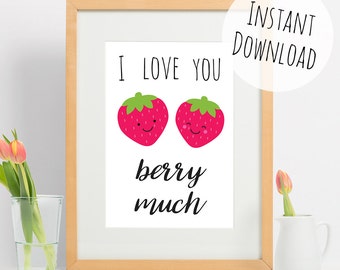 Strawberry Pun Card - Etsy