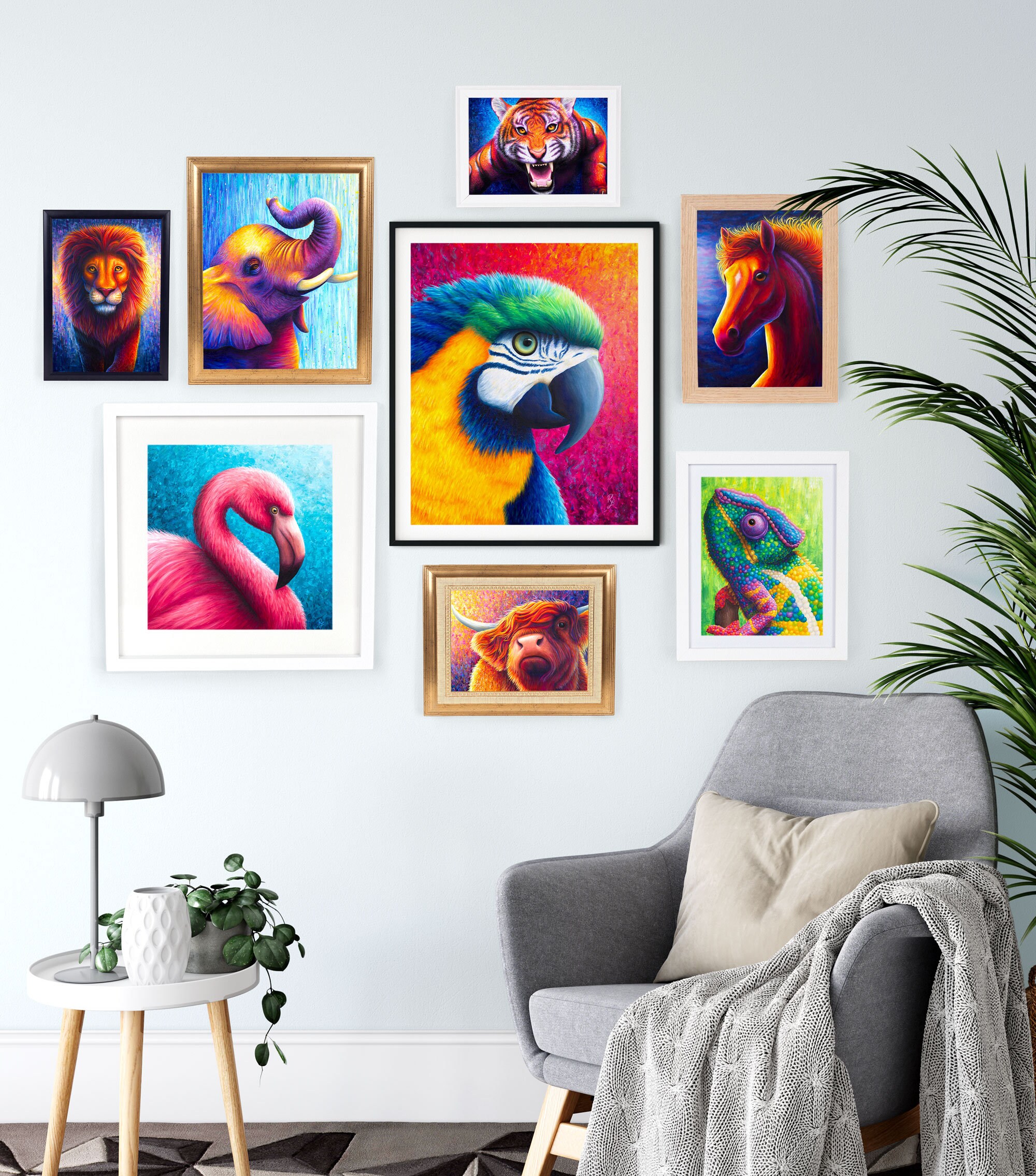 Colourful Chameleon Print Large Chameleon Painting Chameleon - Etsy