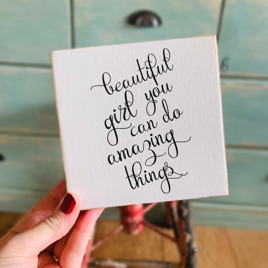 Encouraging Sign, Tiered Tray Sign, Sign for Women, Shelf Sitter Sign ...