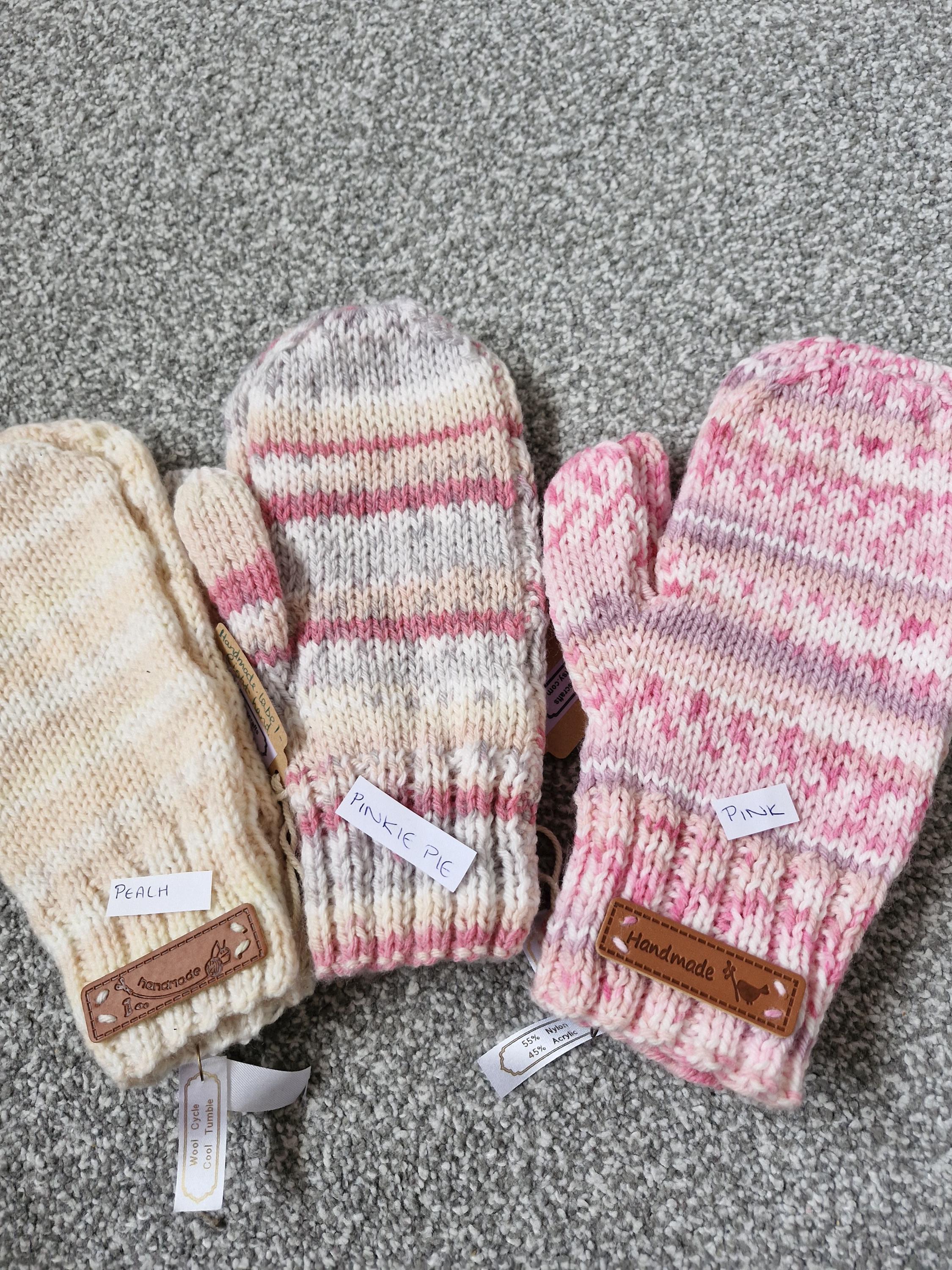 Hand Knitted Hand Made Fairisle Mittens Childrens and Adults Age 4-6, 7 ...
