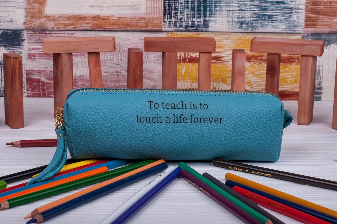 Teachers Gift Handwriting Personalized Leather Pencil Case - Etsy
