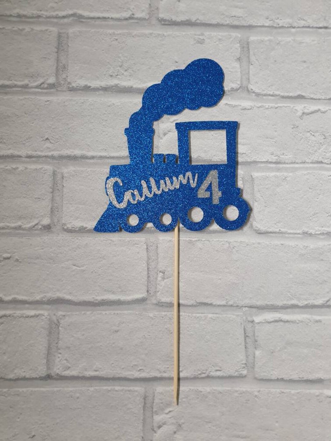Personslised Train Glitter Cake Topper - Etsy