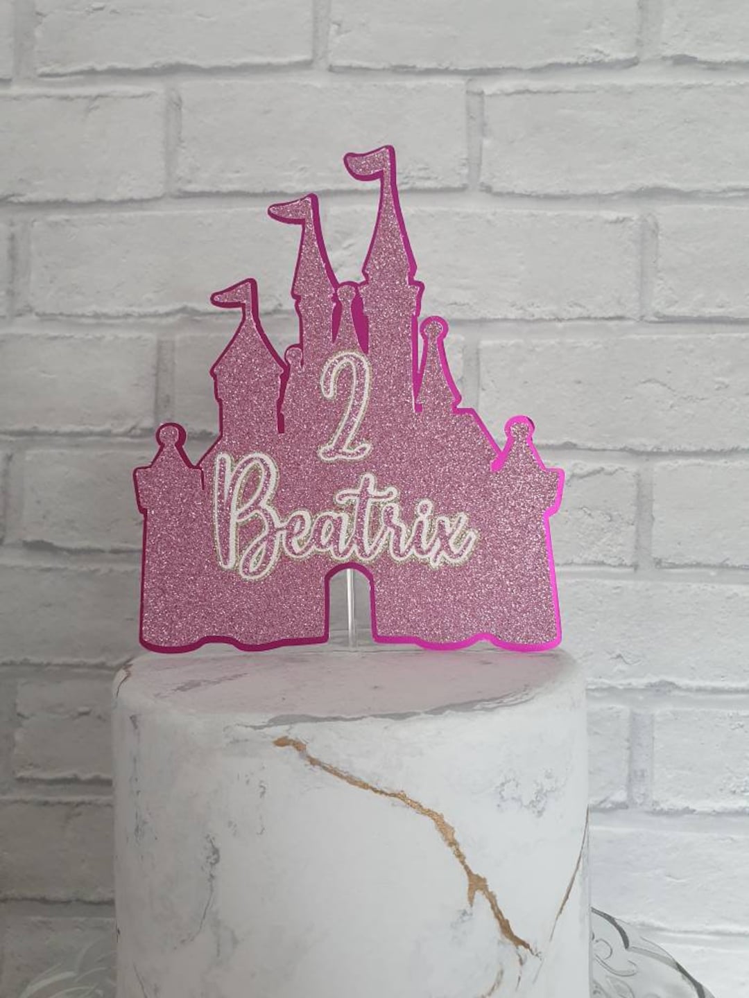 Princess Castle Glitter Cake Topper - Etsy