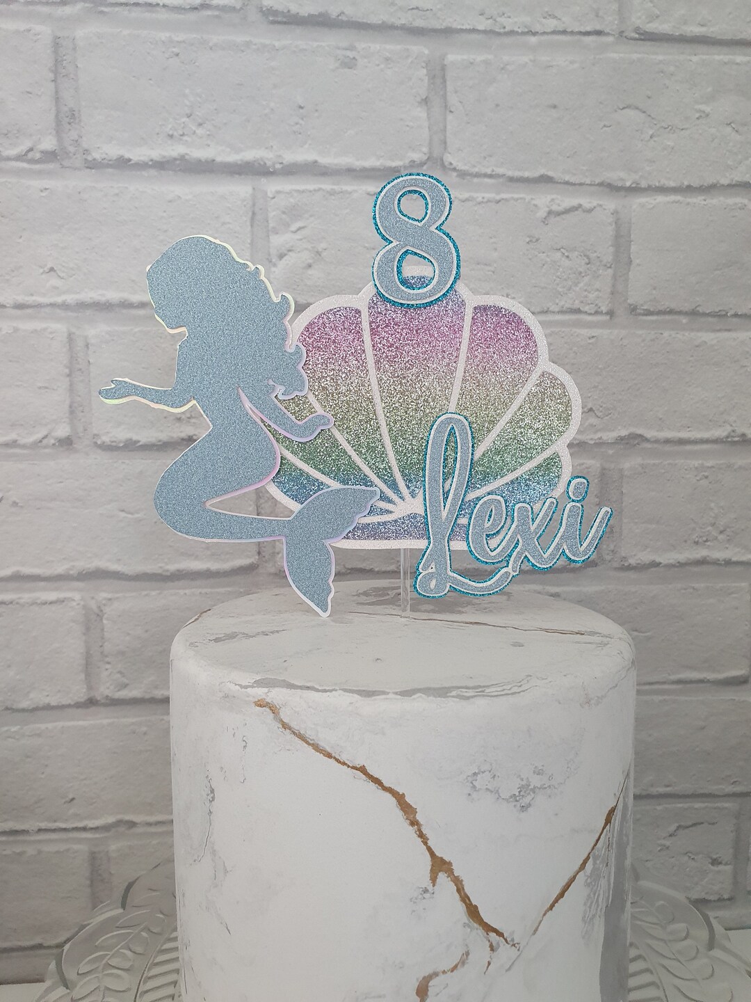 Mermaid Glitter Cake Topper - Etsy