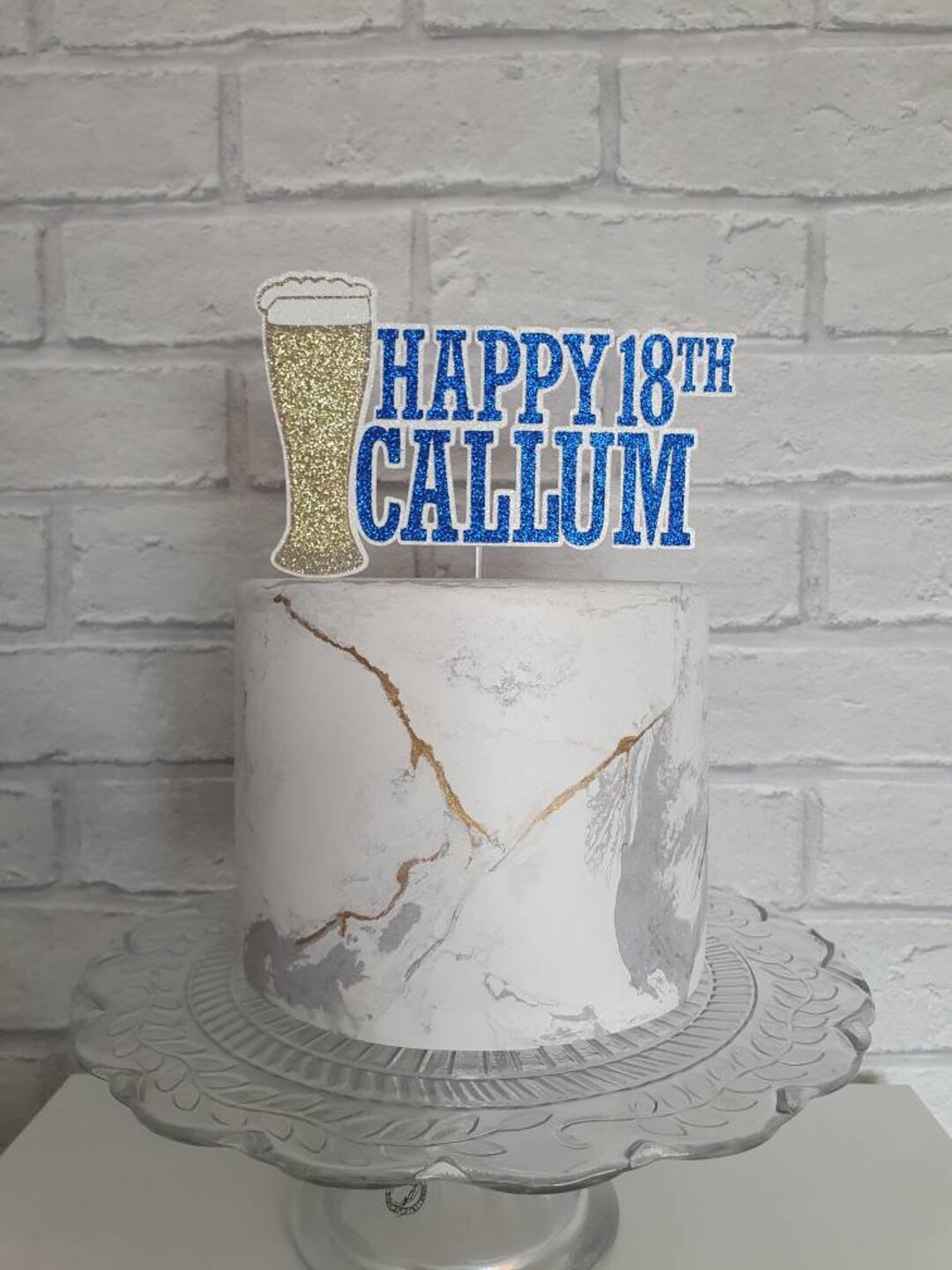 Beer Lager Pint Glitter Cake Topper - Etsy