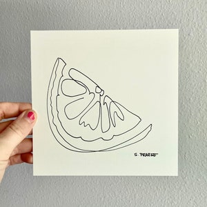 Original Orange Slice One Line Drawing - Etsy