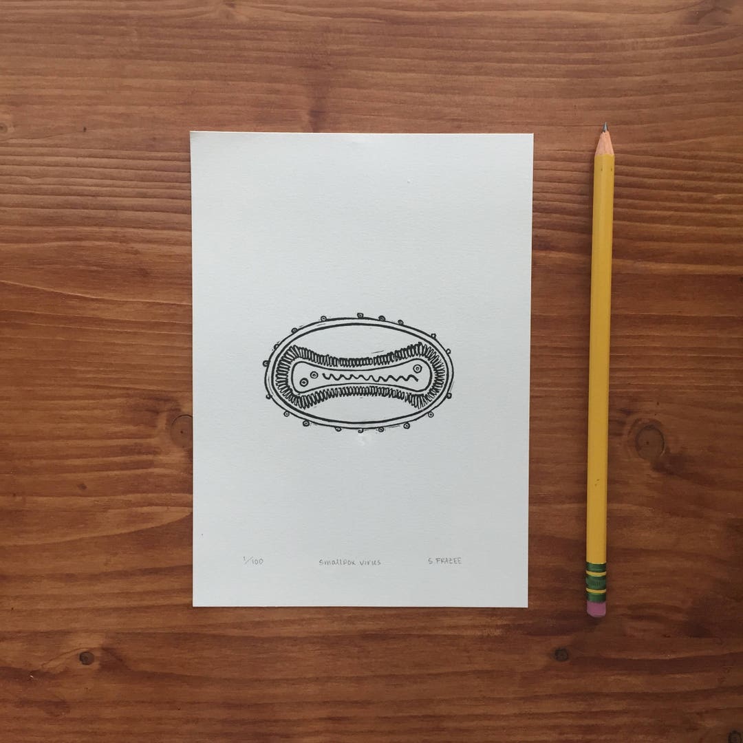 Smallpox Virus Print, Smallpox Art, Biowarfare, Vaccine, Virus Parts ...