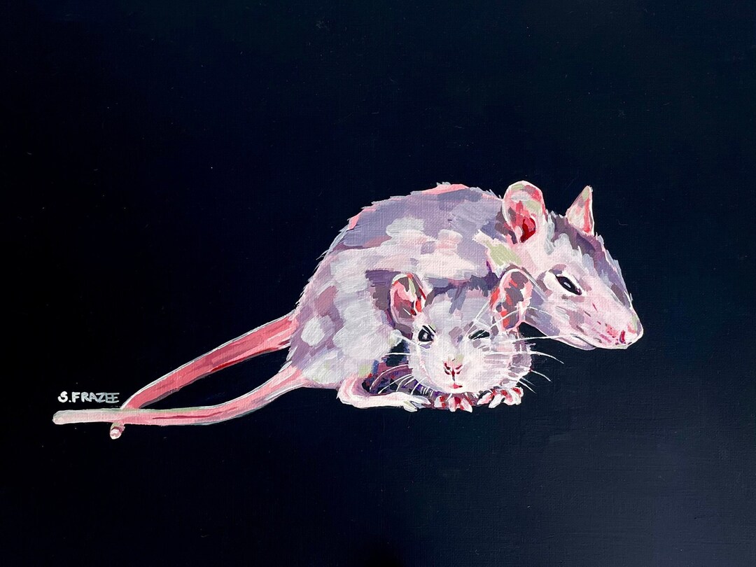Rat Twins Original Painting - Etsy