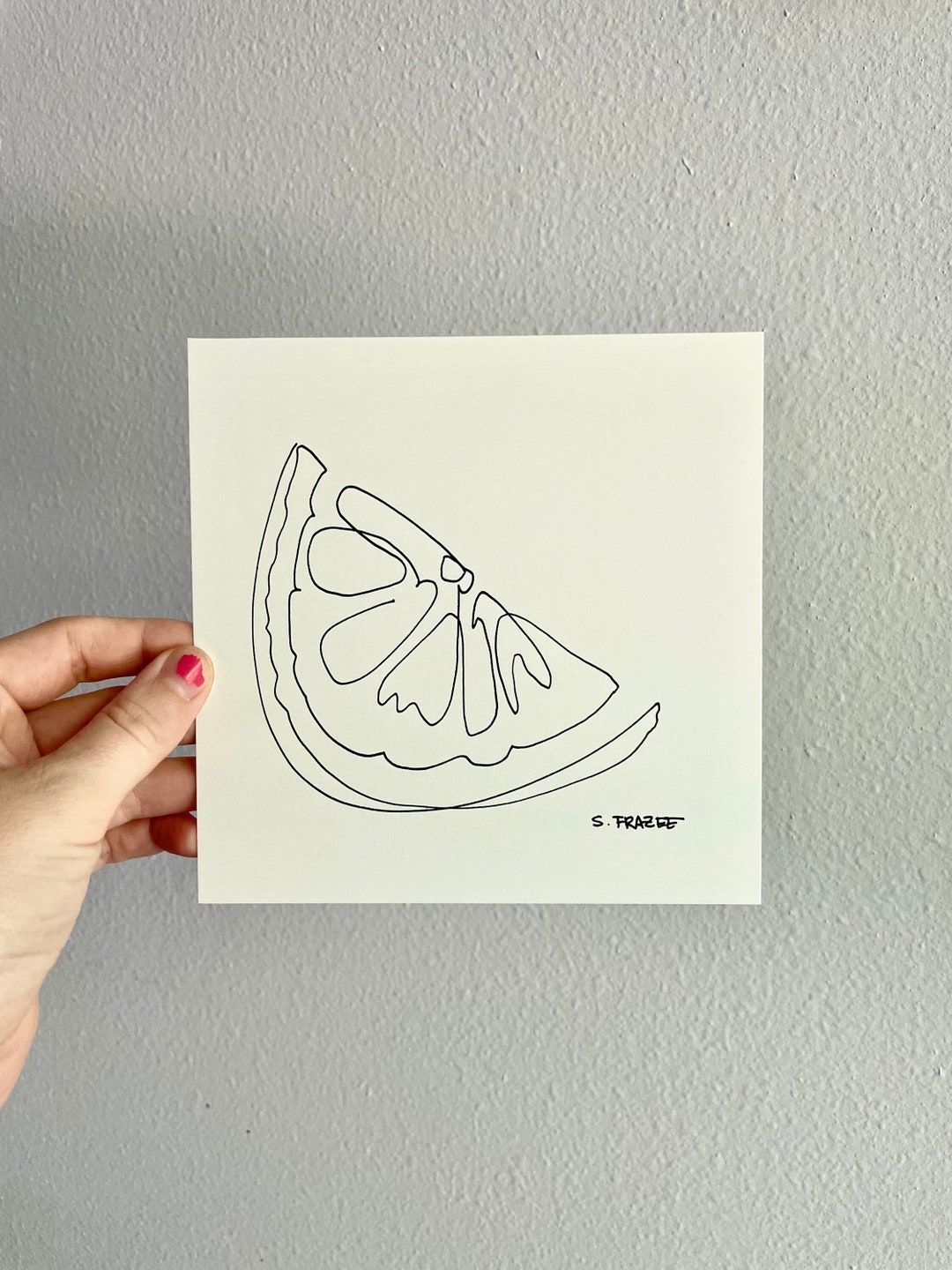 Original Orange Slice One Line Drawing - Etsy