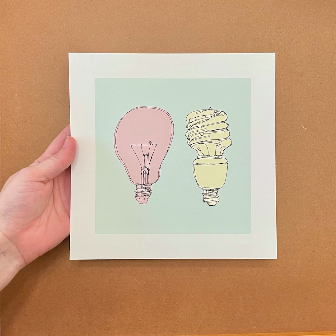 Light Bulb Art Print - Etsy