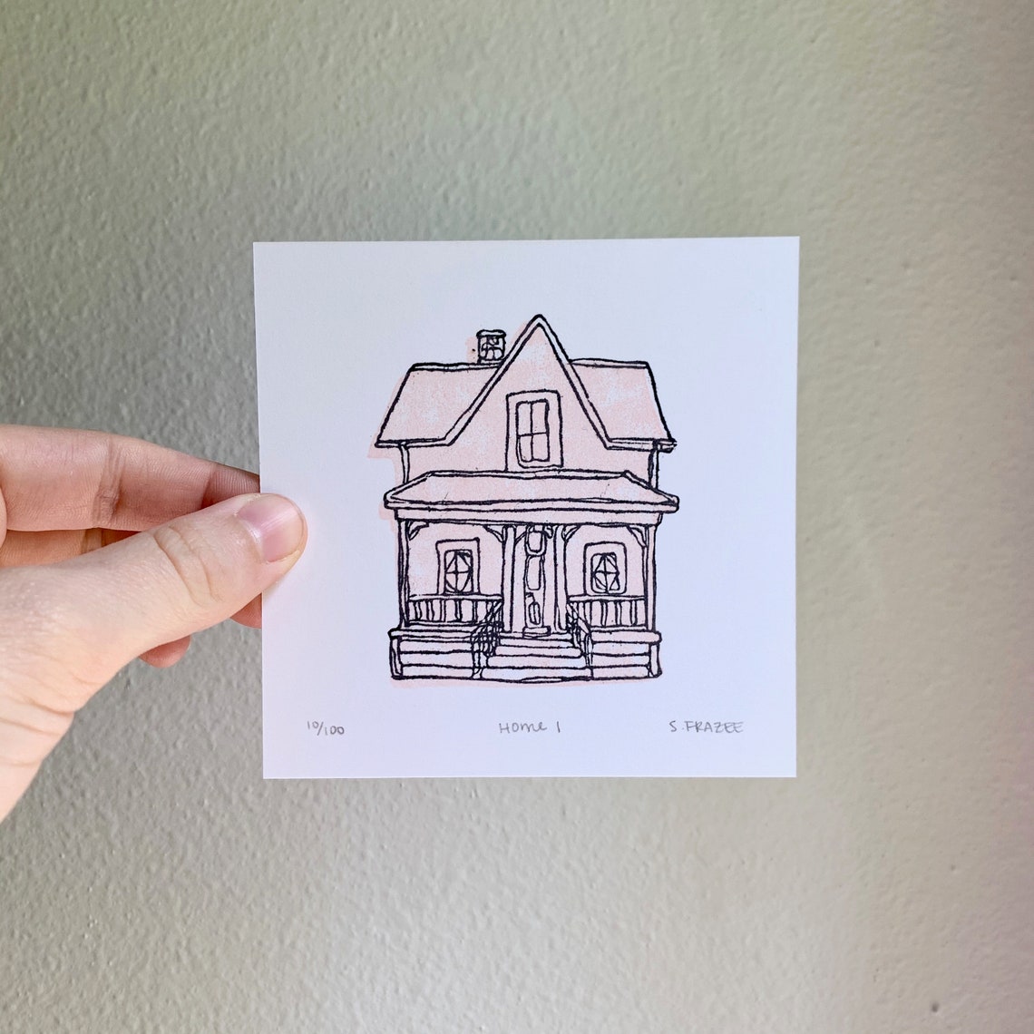Tiny Homes Prints Set of 2 Tiny Artwork Lino Print | Etsy