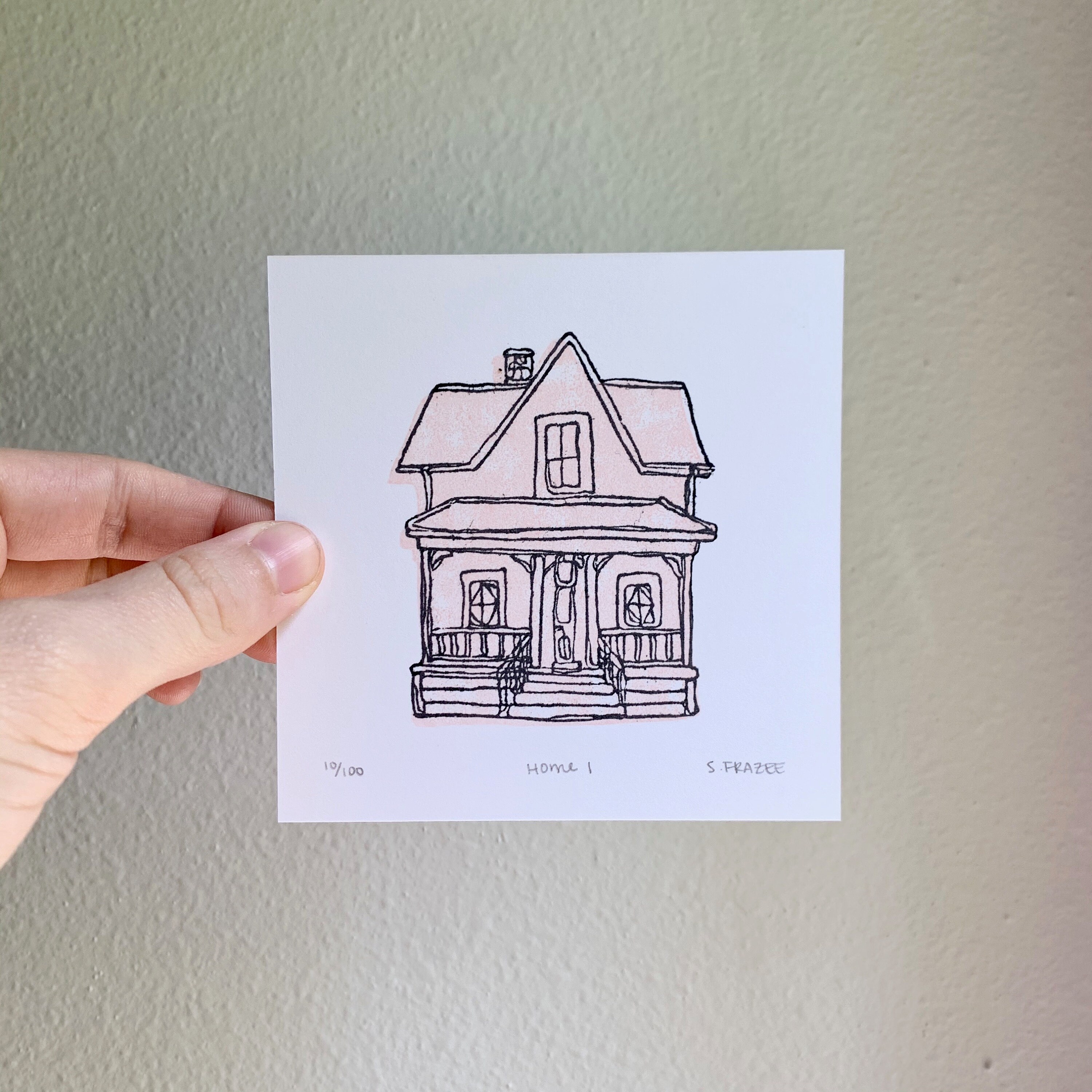 Tiny Homes Prints (set of 2), Tiny Artwork, Lino Print, Linocut, Lino ...