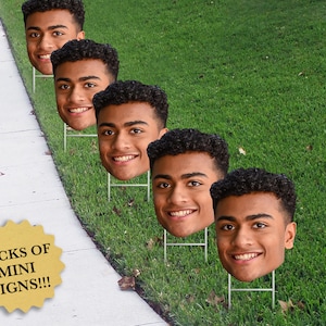 Small Head Yard Sign, 11" Mini Walkway Decoration, Sidewalk Sign, Mini ...