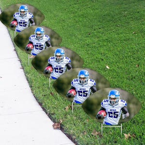 Small Football Yard Sign, 13" Mini Walkway Decoration, Sidewalk Sign ...