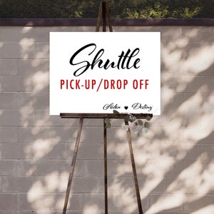 Personalized Shuttle Sign, Custom Directional Wedding Sign, Directional ...