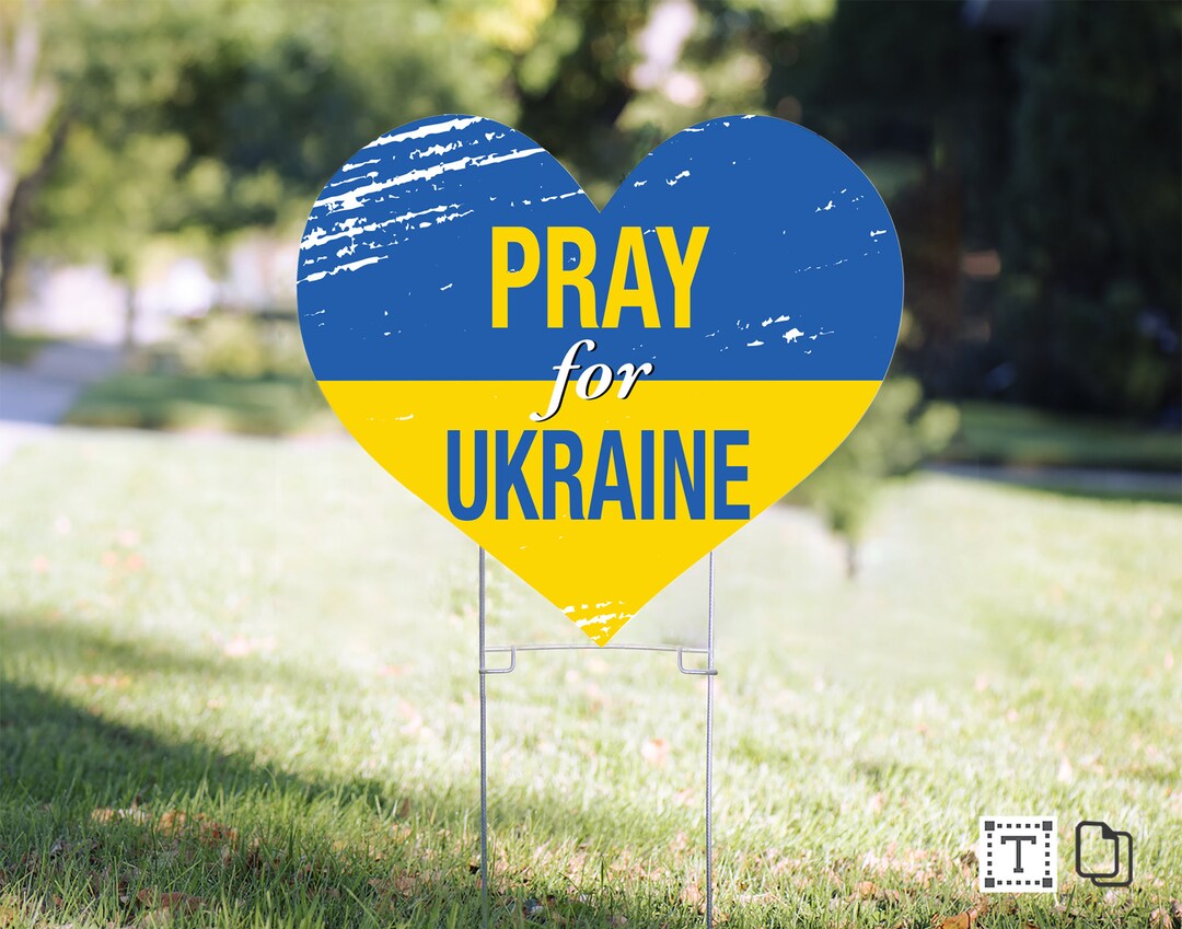 Pray for Ukraine Yard Sign We Stand With Ukraine 18x24 Inch - Etsy