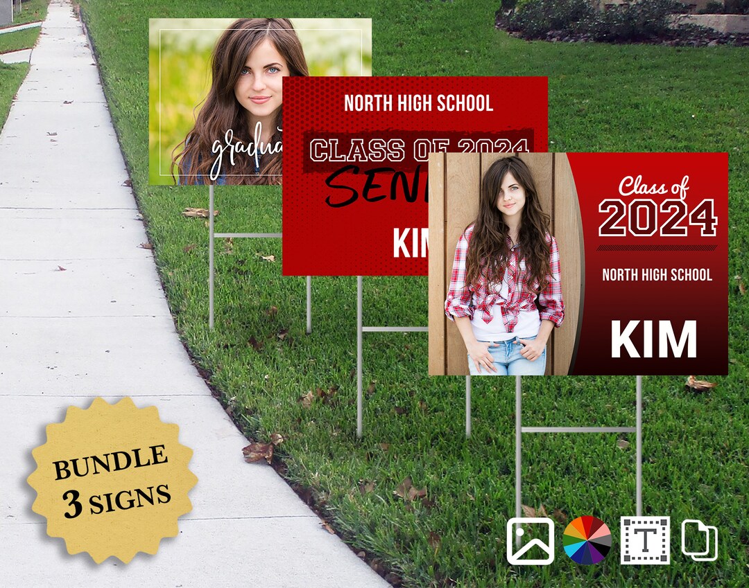 Graduation Yard Signs 3 Pack 3 Signs Class of 2024 - Etsy