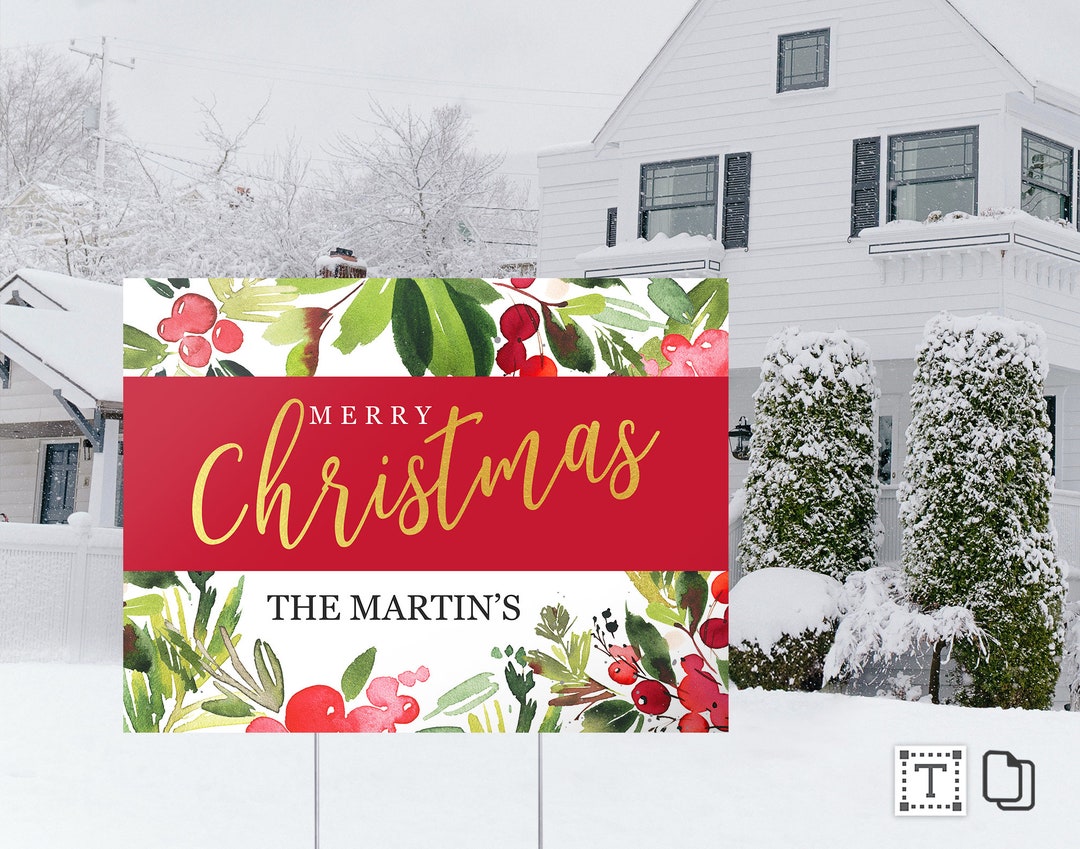 Personalized Christmas Yard Sign: Custom Family Name, Festive Decor - Etsy