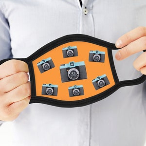 Face Mask - Orange Camera Design // Camera Face Mask // Face Covering ...