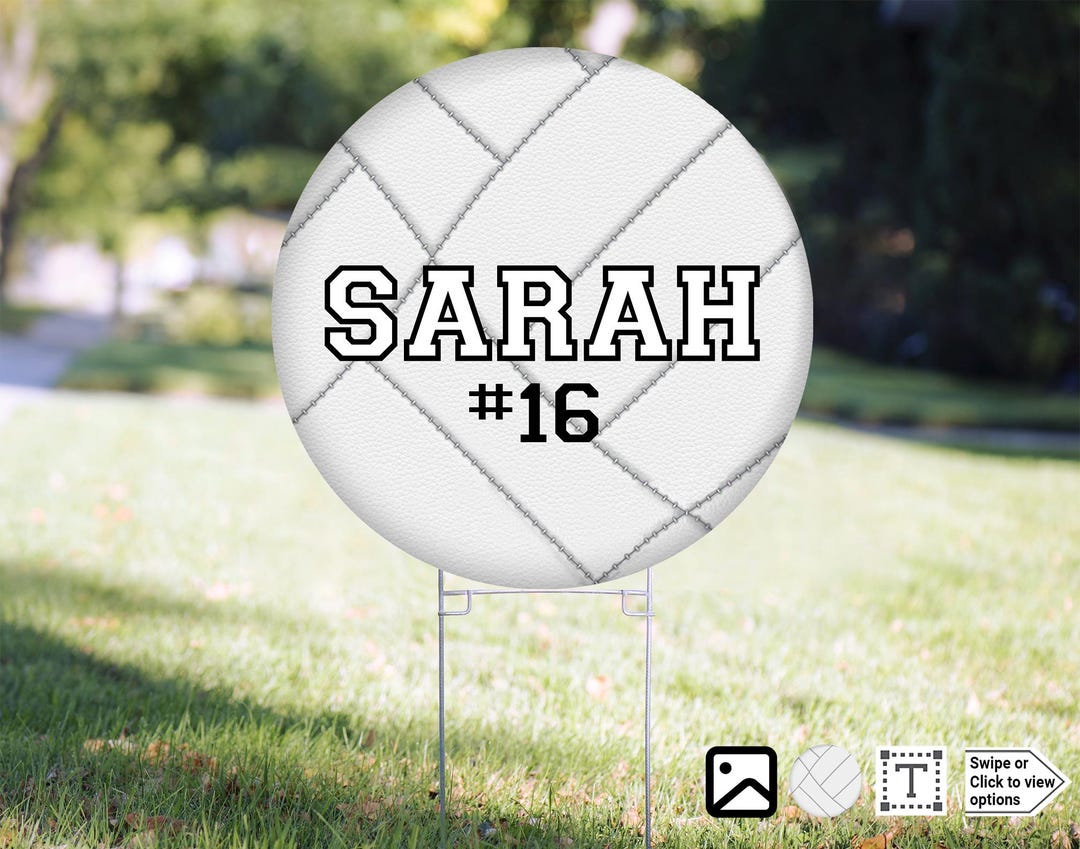 Custom Volleyball Yard Sign: Personalized Photo, Name & Number, 24" - Etsy