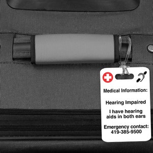Custom Medical Alert Luggage Tag, Medical ID, Personalized Bag Tag ...