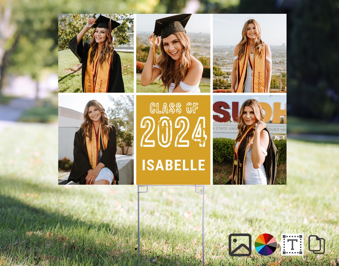 Graduation Yard Sign 2024 With Photo / Class of 2024 / Grad - Etsy