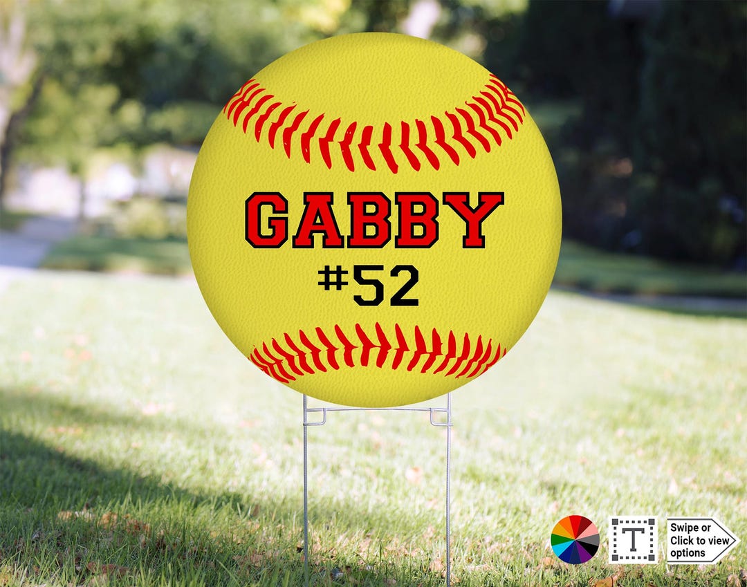 Softball Yard Sign, 24" , Sidewalk Sign, Softball, Your Custom Color ...